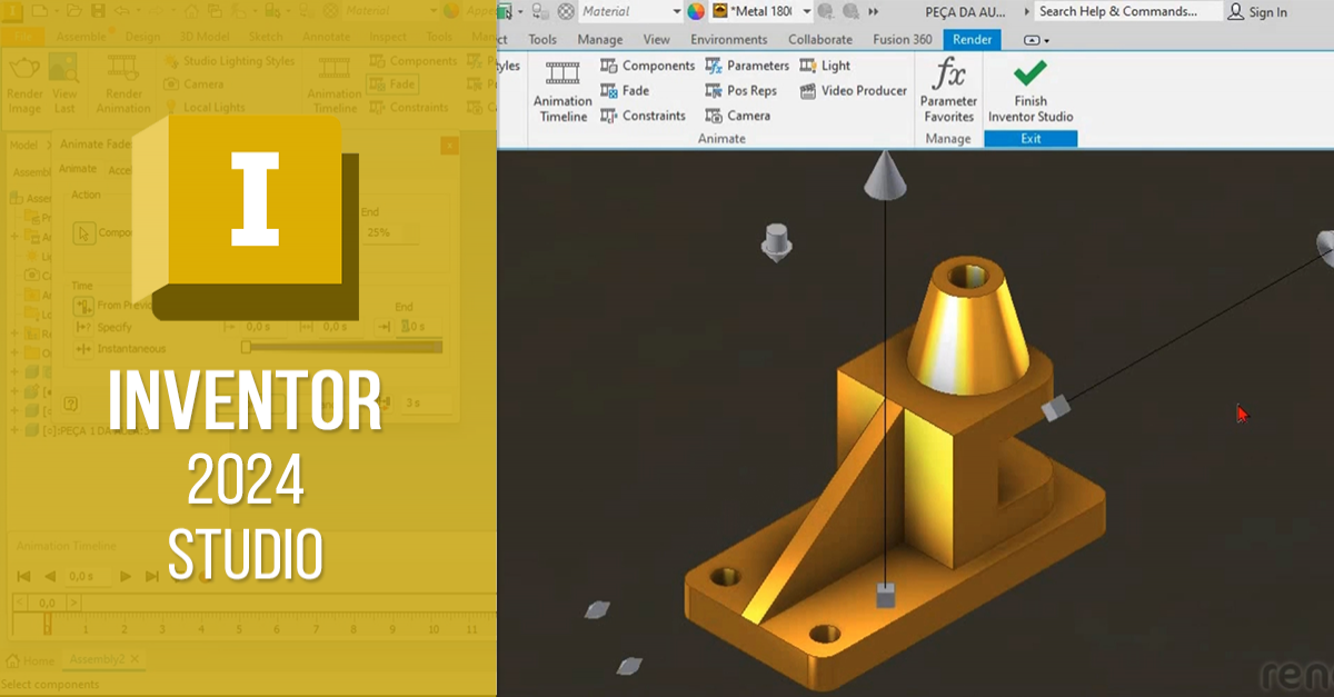 Curso Inventor 2024 Studio | Render Cursos Online