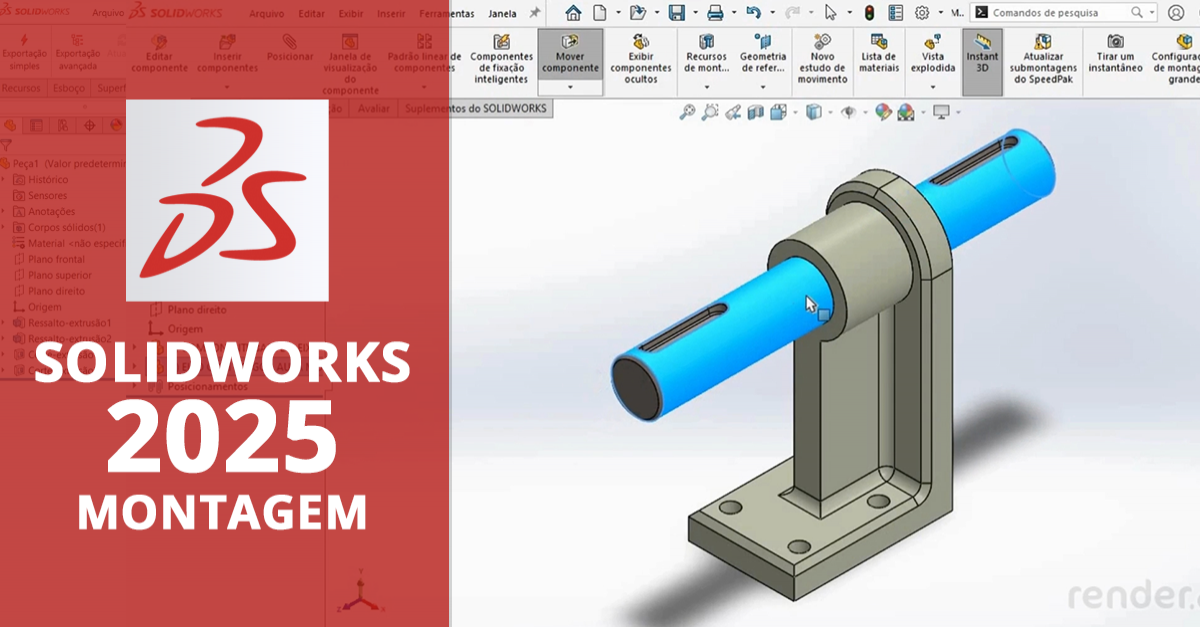 Curso SolidWorks 2025 Montagem | Render Cursos Online